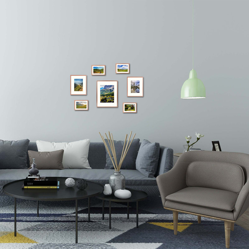 Three Posts™ Luray 7 Piece Matte Metal Gallery Picture Frame with Real Glass Set & Reviews | Wayfair